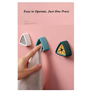 8 Pieces Kitchen Towel Holder, Kitchen Towel Hooks Self Adhesive, Wall Mount Towel Holder for Bathroom, Kitchen , Wall, Cabinet and Garage, Dish Towel Rack, Metallic