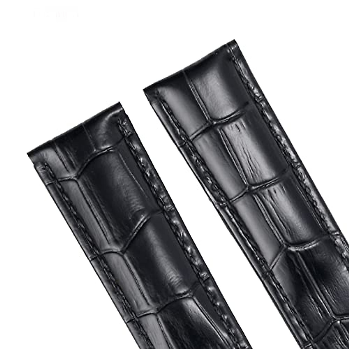 DISMAY Leather Watch Band Strap Made for Tag Heuer Watches (20mm, Black)