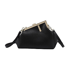 La Saint Belle Women's Fashion Handbag, Trendy Design Faux Leather Handbag, Crossbody Bag, Shoulder Purse for women, Evening Clutch (Black)