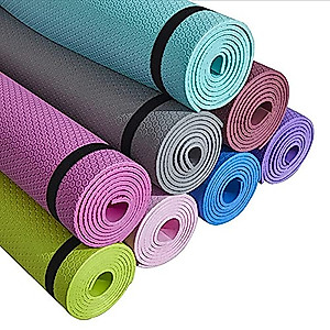 Yoga Mat Anti-skid Sports Fitness Mat 6MM Thick EVA Comfort Foam yoga matt for Exercise, Yoga, and Pilates Gymnastics mat (6mm-blue)