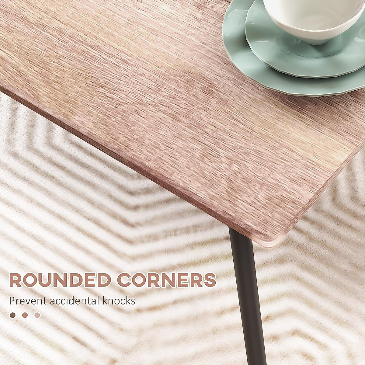 HOMCOM 5 Piece Dining Room Table Set for 4, Space Saving Kitchen Table and Chairs, Rectangle Dining Set with Steel Frame for Breakfast Nook