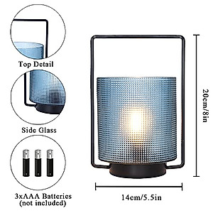 JHY DESIGN Battery Operated Table Lamp 8" H Cordless Lamp Battery Lamps LED Lantern Battery Powered with 6H Timer for Home Decor Events Parties Indoors Outdoors