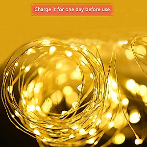 WINBOOM Solar String Lights,100LED Solar Powered Fairy Lights 32.8FT 8 Modes Waterproof Copper Wire Solar Decorative Lights Indoor Outdoor for Garden Yard Xmas Party Wedding Decorations(Warm White)