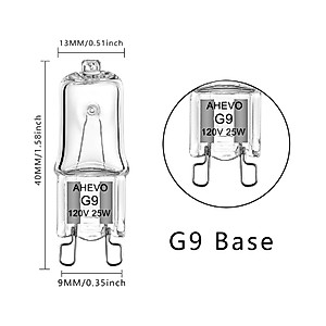 AHEVO G9 JCD 25 Watt 120 Volt T4 JD Type Halogen House Hold Light Bulb Crystal Clear Lense Hanging Pendant Accent Type Spot Down Lamp Chandelier Sconce Fixture Lighting 10 Pack