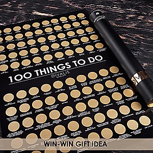 100 Things to Do Bucket List Scratch off Poster - Best Things to Do Scratchable Poster - Motivational Scratch off Poster - Archievements Checklist