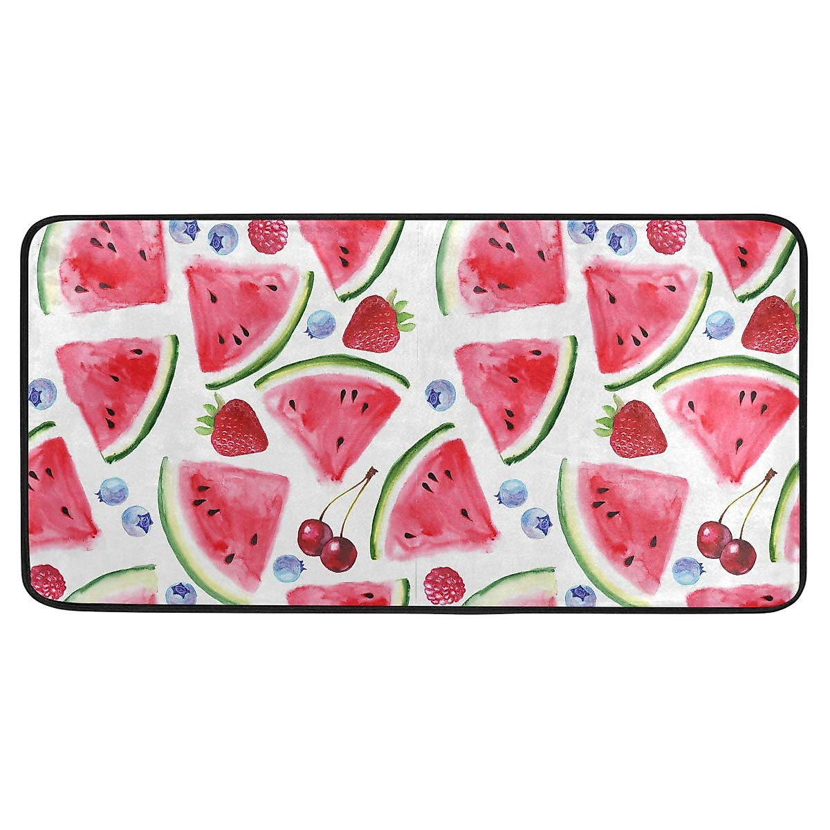 AGONA Anti Fatigue Kitchen Mat Summer Fruits Watermelon Strawberry Cherry Kitchen Floor Mat Soft Standing Mats Non Slip Kitchen Rugs Bath Rug Runner Carpet for Home Decor Indoor Outdoor