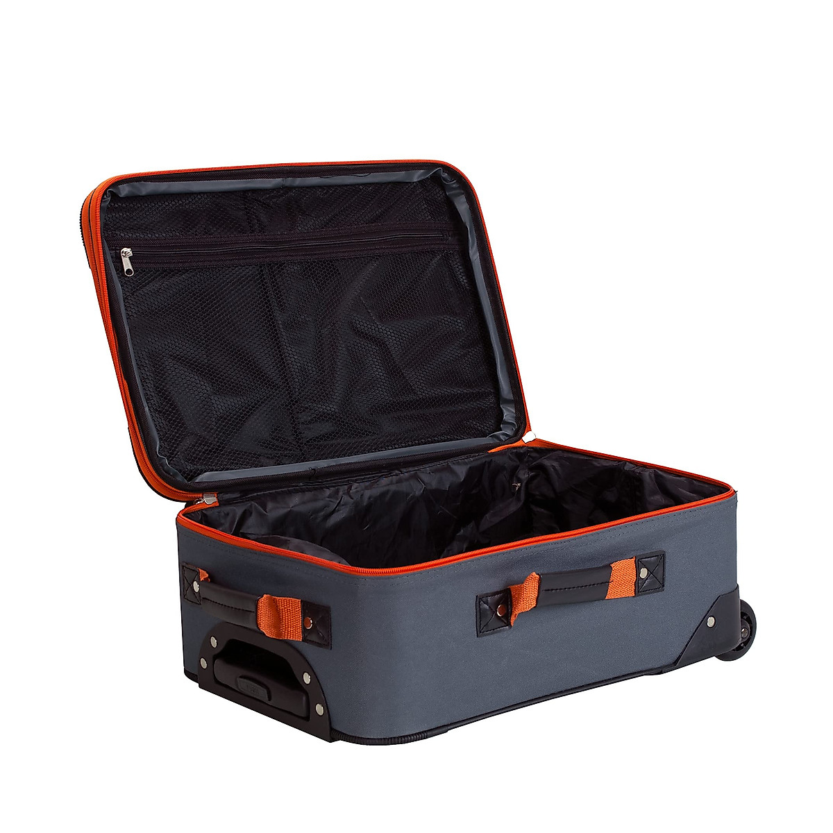 Rockland Journey Softside Upright Luggage Set, Charcoal, 4-Piece (14/19/24/28)