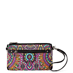 Sakroots Womens Eco-twill Sakroots Corin Smartphone Flap Crossbody in Eco Twill, Rainbow Wanderlust, One Size US