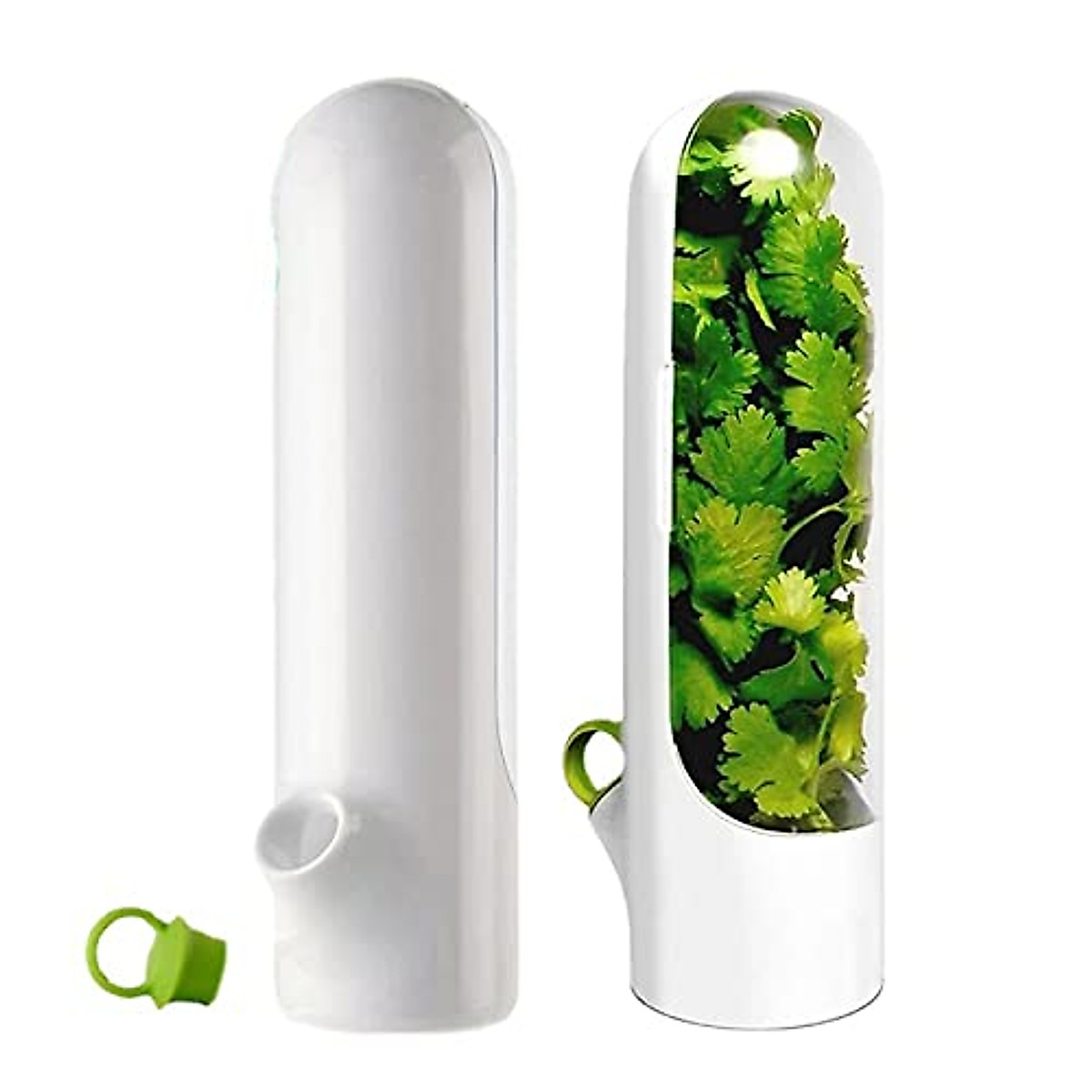 LIANGLIDE Fresh Herb Keeper,Herb Saver for Refrigerator,Herb Saver Pod,Vegetable Preservation Bottle,Keep Fresh Cup for Cilantro,Mint,Parsley,Asparagus,Keeps Greens Fresh for 2-3 Weeks