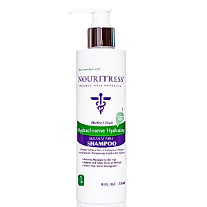NouriTress HydraCleanse Sulfate Free Shampoo | Natural Ingredients | Softens Hair | Reduces Breakage & Shedding | Safe for Sensitive Scalps | Supports Color Longevity | Provides Moisture & Hydration