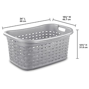 Sterilite 12756A06 Weave Laundry Basket, Cement, 6-Pack