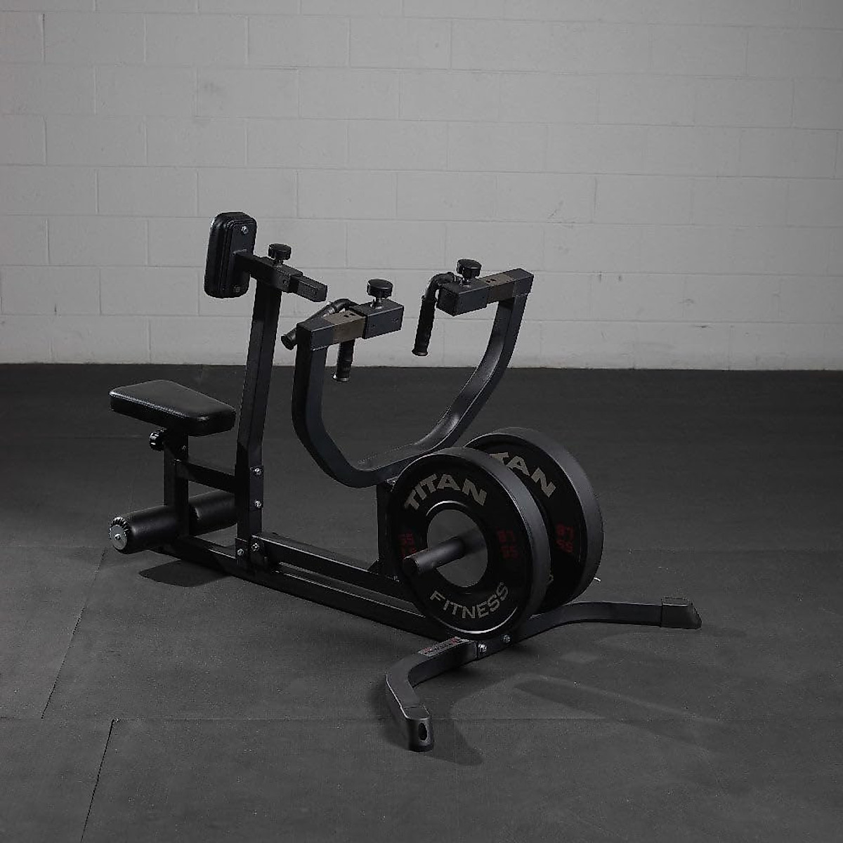 Titan Fitness Plate Loaded Seated Row Machine, Rated 270 LB, Adjustable Chest Supported Row Machine with Olympic Weight Posts, for Back, Arms, Shoulders