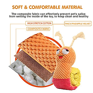 lilfrd Dog Enrichment Toys - Dog Puzzles Squeaky Treat Dispensing Crinkle Plush Snuffle Toys - Dog Treat Toy for Small Medium Large Dogs Tough Funny Soft Puppy Toy, Snail
