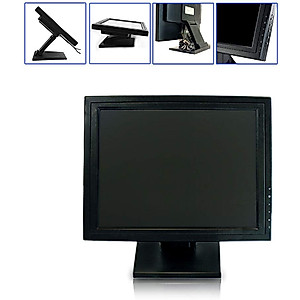 LOYALHEARTDY 17" Touch Screen LED Display Monitor, Cash Register VOD System POS Stand Restaurant VGA LED Touch Screen Monitor HD Touch Screen POS, with ergonomic base, 1280X1024 Maximum Resolution