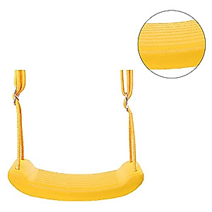 Swing Seat, Reusable Detachable Kid Outdoor Plastic Swing Seat, Kids Safety Playground Swing Seat Replacement, Anti Skid Buckle Adjustable Tear Resistant Rope Children Seat Swing for Park(Yellow)