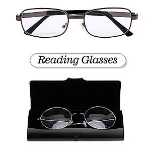 Hifot Aluminium Glasses Case, Slim Reading Glasses Case, Portable Travel Metal Eyeglass Spectacles Protection Hard Shell Case