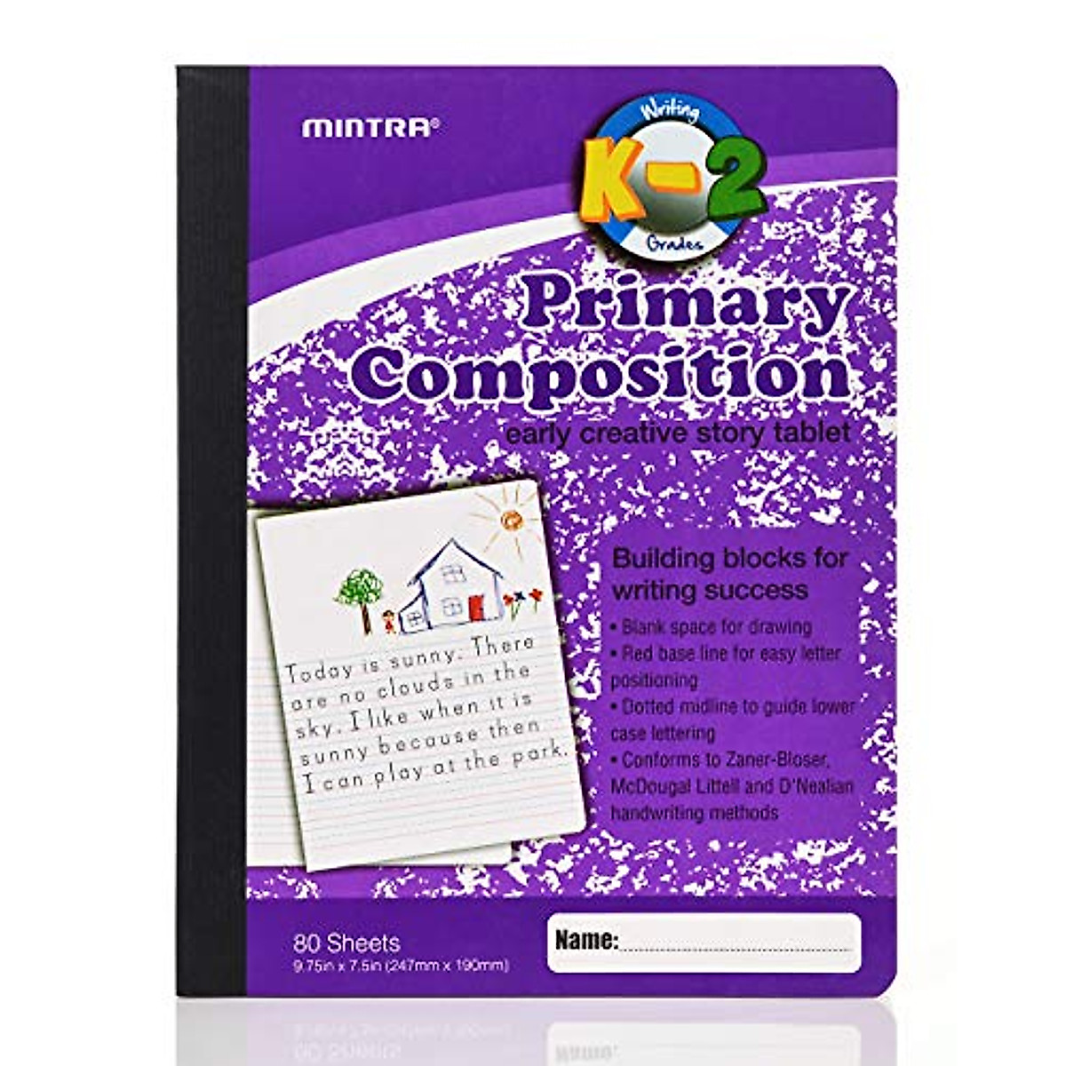 Mintra Office Primary Composition Books (4 Pack, Primary Ruled - Assorted)