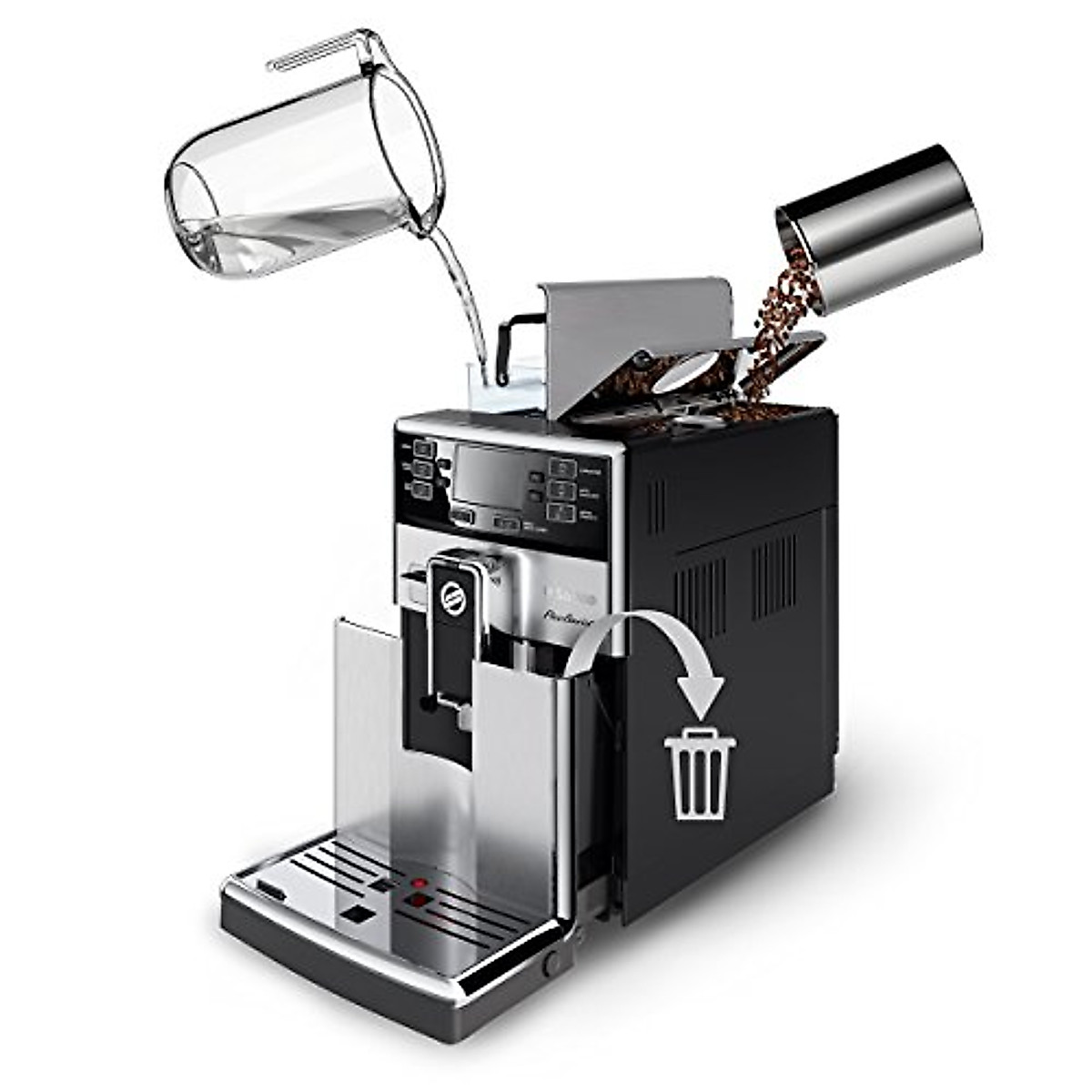 Saeco PicoBaristo Super Automatic Espresso Machine, 1.8 L, Stainless Steel, HD8927/47