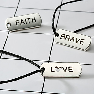 80 Pieces Word Charms Pendants Engraved Motivational Jewelry Making Accessories for DIY Necklaces, Bracelets, Key Chains(Silver)