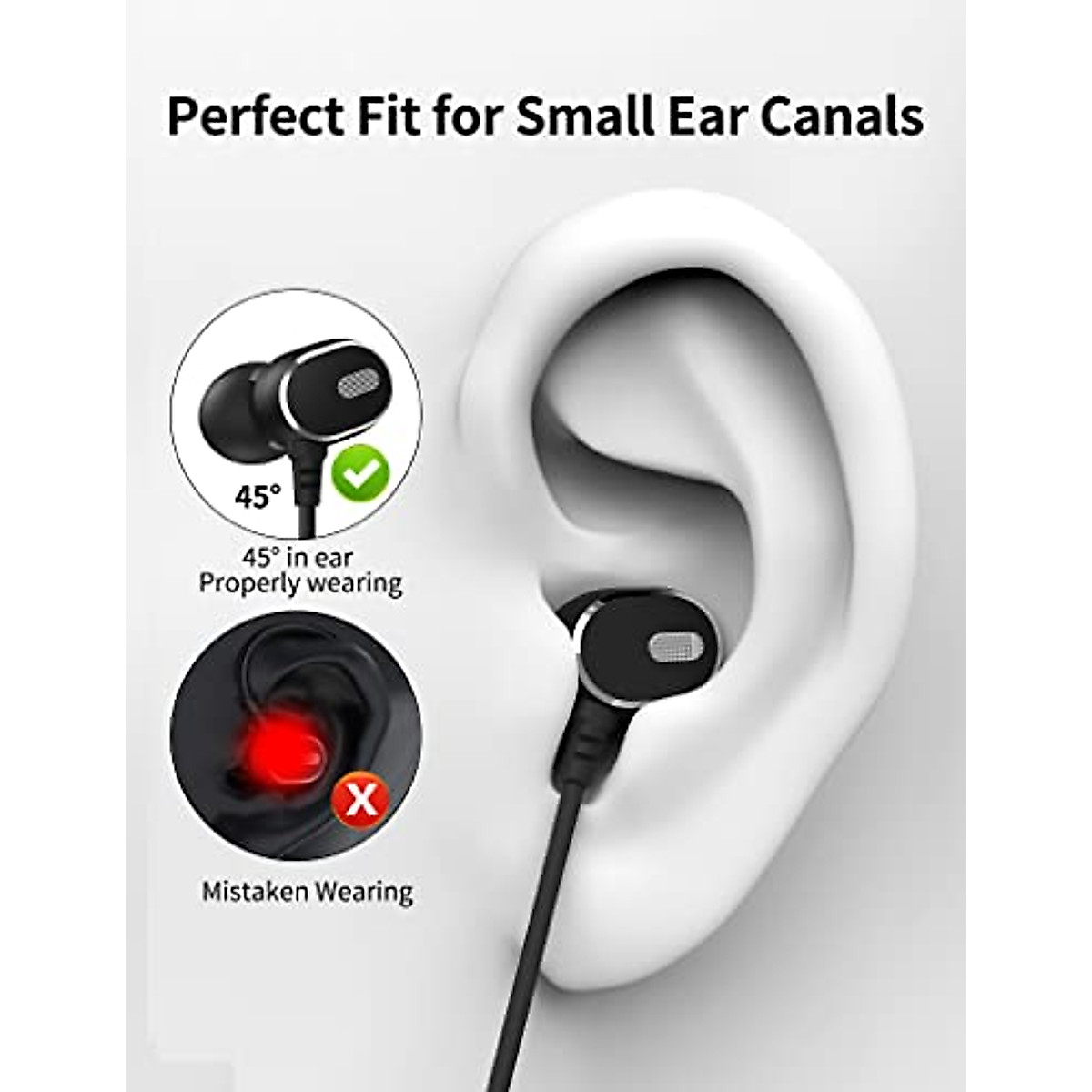 ACAGET USB C Headphones for Galaxy S23 Ultra S22 Plus Type C Earphones Noise Cancelling Wired Headphone Digital DAC HiFi Stereo in Ear Earbuds for Samsung A53 S21 S20 FE Pixel 7 Pro 6A iPad Pro Black