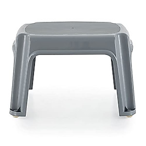 Gracious Living 9.5-Inch Tall, Sturdy Non Slip Plastic Single Level Home Step Stool for Kitchen, Bathroom, Laundry, or Pantry, Grey