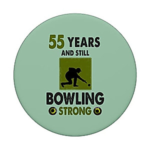 Lawn Bowls 55th Birthday Idea For Men & Funny Lawn Bowling PopSockets Swappable PopGrip
