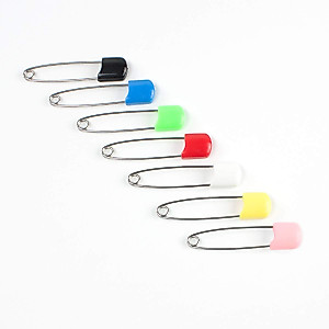 OsoCozy Diaper Pins - (Pink) - Sturdy, Stainless Steel Diaper Pins with Safe Locking Closures - Use for Special Events, Crafts or Colorful Laundry Pins, 8 Count (Pack of 3)