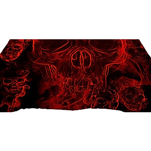 YSJ 3 PCS Duvet Cover Set with Zipper Closure,Ties-Black Red Skull Pattern Printed-Full Size Bedding Set Comforter Protector Pillowcases (Full)
