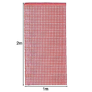 Tainrunse Sparkling Rectangle Backdrop Foil Fringe Curtain Shimmering Metallic for Durable Party Wall Decoration Reflective Pet Background with Self-Adhesive Rose Gold