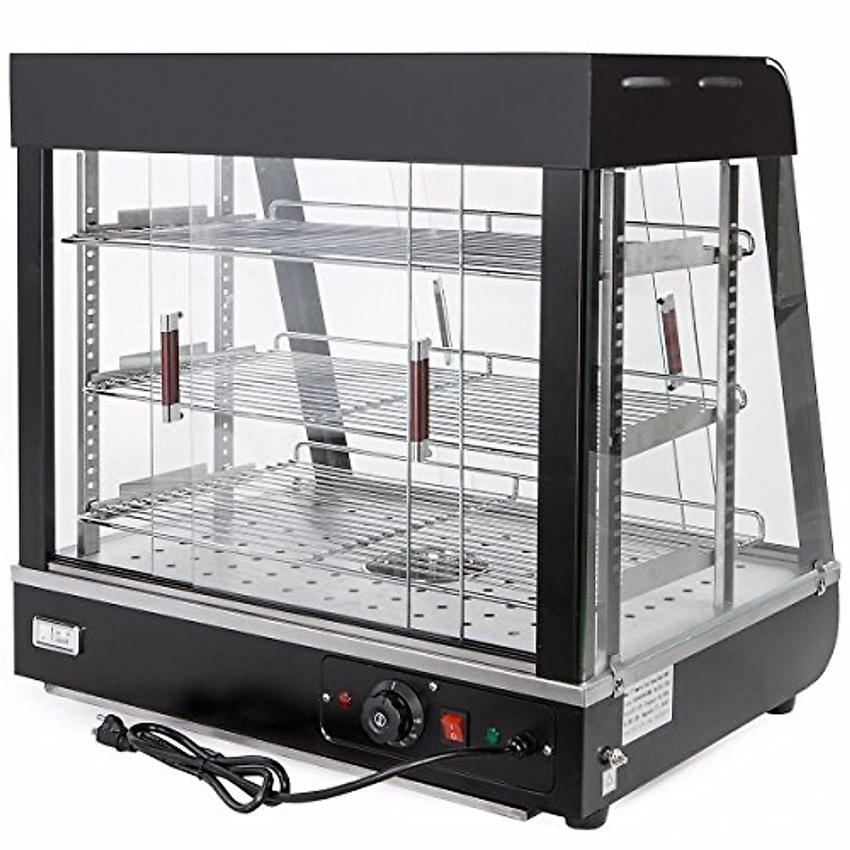 Barton Commercial 3-Tier Food Warmer w/27 Display Case 1200W Electric Buffet Restaurant Countertop Pizza Hot Dog