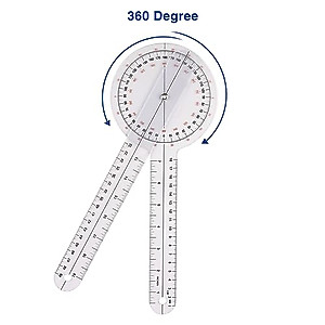 Ultrassist Premium Goniometer Set (3 Pieces), 360 Degree 6", 8", 12" Complete Set, Measuring Tool