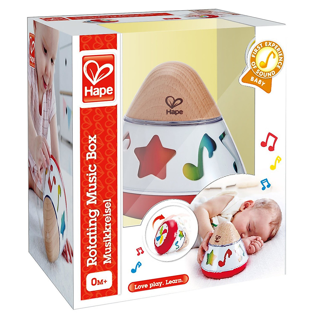 Hape E0332 Rotating Baby Music Box, Spin & Play The Music, Battery Not Needed, 40 x 40 Cm, Multicolor