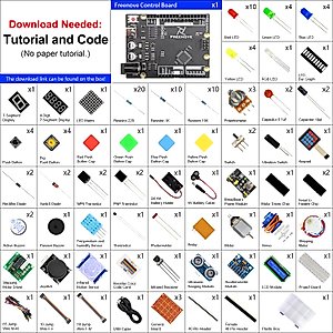 Freenove Ultimate Starter Kit with Board V4 (Compatible with Arduino IDE), 274-Page Detailed Tutorial, 217 Items, 51 Projects
