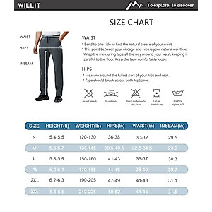 Willit Men's Fleece Lined Sweatpants Winter Thermal Athletic Pants Water Resistant Open Bottom Warm Pants Black L