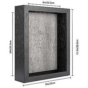 ShadowBox Display Case Bundle | 8x8 Black Shadow Box Frame & 8x10 Top Loading Black Shadow Box with Industrial White Backboard