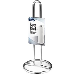 Paper Towel Holder Countertop, Fits Standard And Jumbo Rolls - Chrome Paper Towels Holder for Kitchen Countertops/Dining Tables & Bathroom Vanities. Paper Towel Holder for hand drying & quick clean up