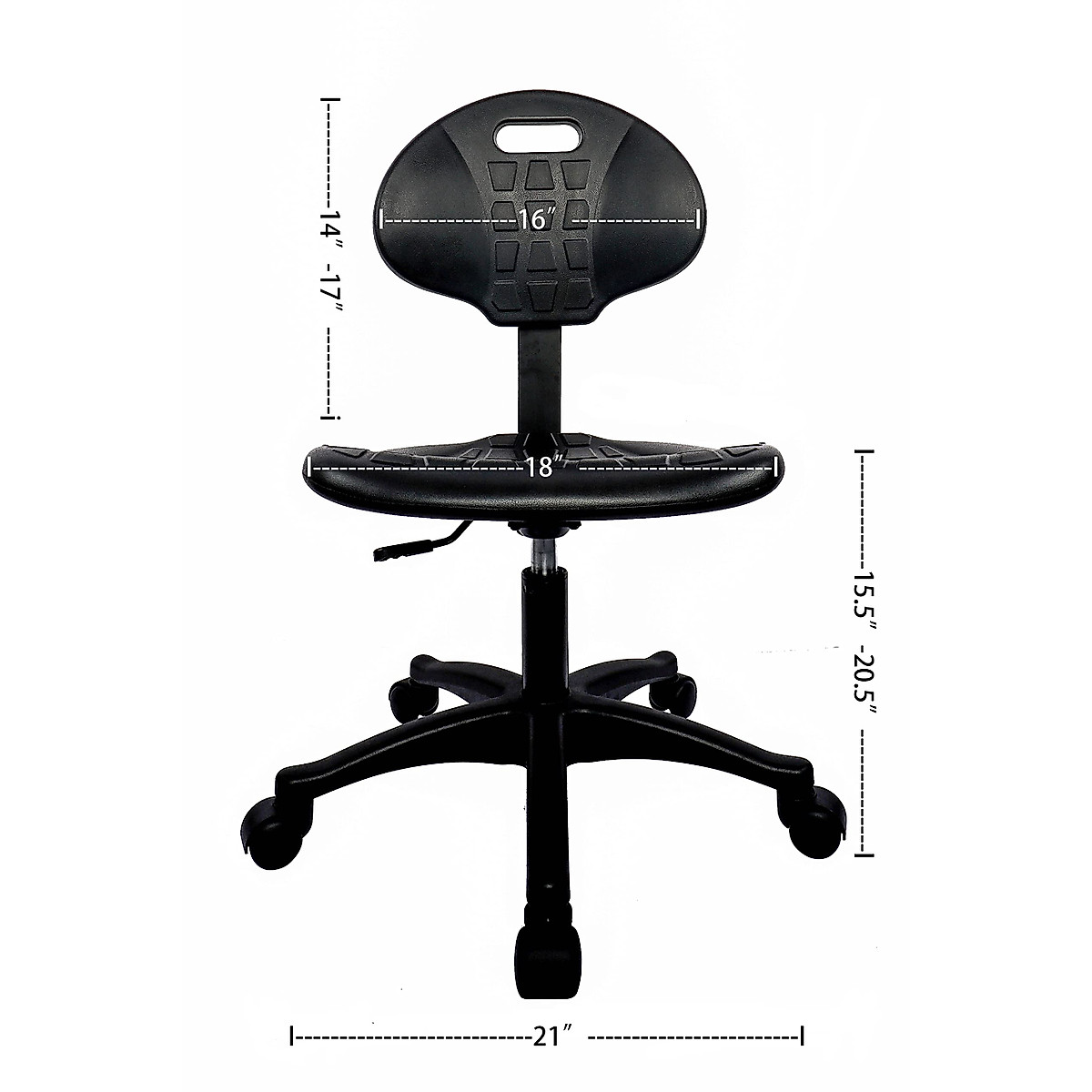 TAKE UR SEAT Ultimate All Purpose Stool, Heavy Duty, Built and Shipped Within 24 Hours, Desk Height 16-21", Great for Medical, Lab, Cleanroom, Spa, Salon, Office, Shop, Garage (Nylon)