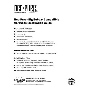 Neo-Pure BB150-PH01A Big Bubba 1 Micron Pleated Filter Cartridge Compatible with Watts BBC-150-P1A Big Bubba BBH-150 housing (4 Pack)
