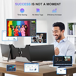 L LIMINK S20 15.4" Triple Portable Monitor for 15.6-18.5" Laptops | 1080P IPS HDR Dual Freestanding Narrow-Bezel Laptop Screen Extender | Compatible with MacOS & Windows | Powered by USB-C & HDMI