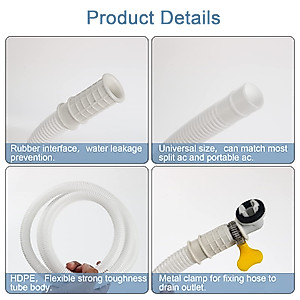 HOXHA Air Conditioner Drain Hose Kit Plastic Tubing for AC Condensate Flexible Durable Drain Hose for Mini Split AC Portable AC Washer Dishwasher Faucet, 5 Ft