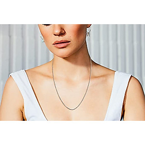 Savlano 925 Sterling Silver Solid 0.8mm Box Adjustable Bolo 14-24 Inch Chain Necklace For Women - Made in Italy Comes With a Gift Box (White)