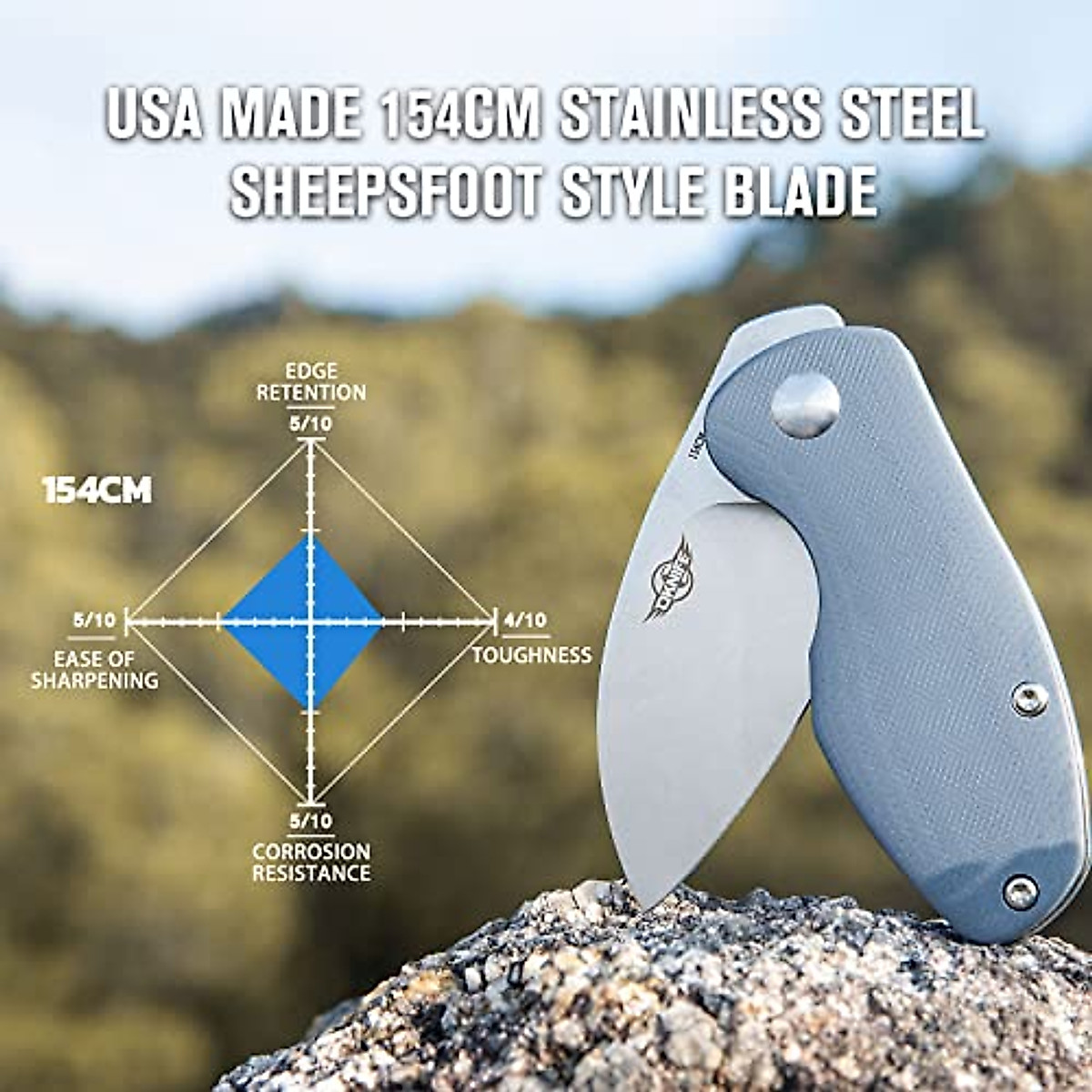 OKNIFE Parrot EDC Folding Pocket Knife Mini Drever Folding Pocket Knife Bundle