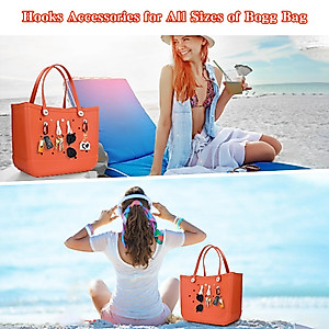 Muswelf 4PCS Accessories for Bogg Bag, Two Styles of Hooks for Bogg Bag, Key Holder for Bogg Bag Hanging Keys, Sunglasses, Headphones and Other Small Items on Your Beach Bag, Convenient and Practical