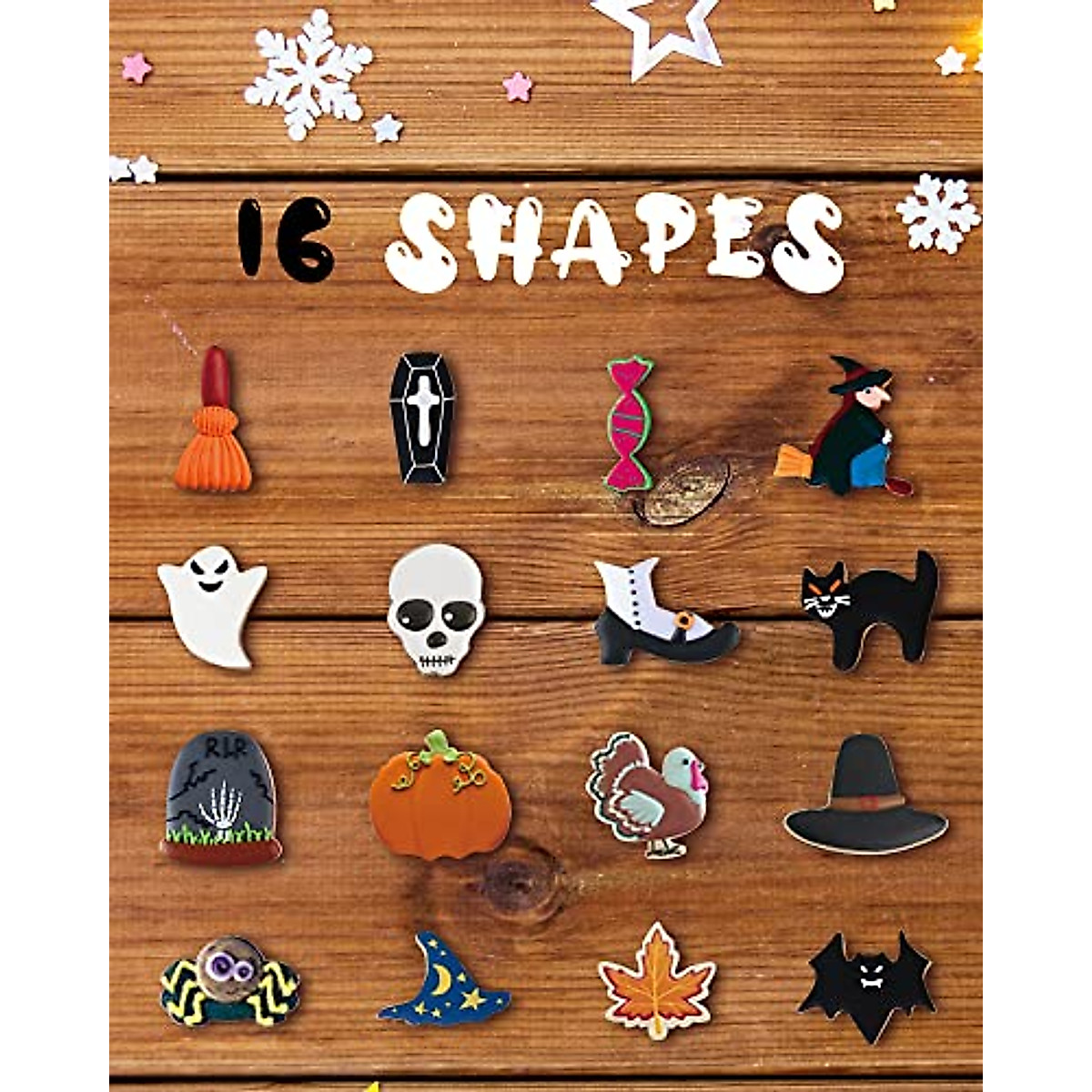 16 Pcs Halloween Cookie Cutters Large Fall Set with Decorating Instructions Stainless Steel Pumpkin Witch Hat Cat Bat Skull Ghost Spider Broom And More