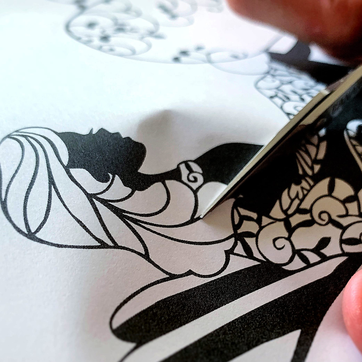 CANARY Small Sharp Scissors for Paper Cut Art and Collage, Professional Mini Scissors with Fine Precision Tips, Japanese Stainless Steel Blade, Papercutting Detail Scissors Tool, Black, Made in JAPAN