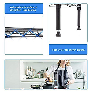 Tyyps 5 Tier Wire Shelving Unit Durable Metal Height Adjustable Storage Organizer Heavy Duty Utility Rack for Laundry Home Kitchen and Office on Wheels Unit NSF-Certified 14”D x 24”W x 60”H,Black