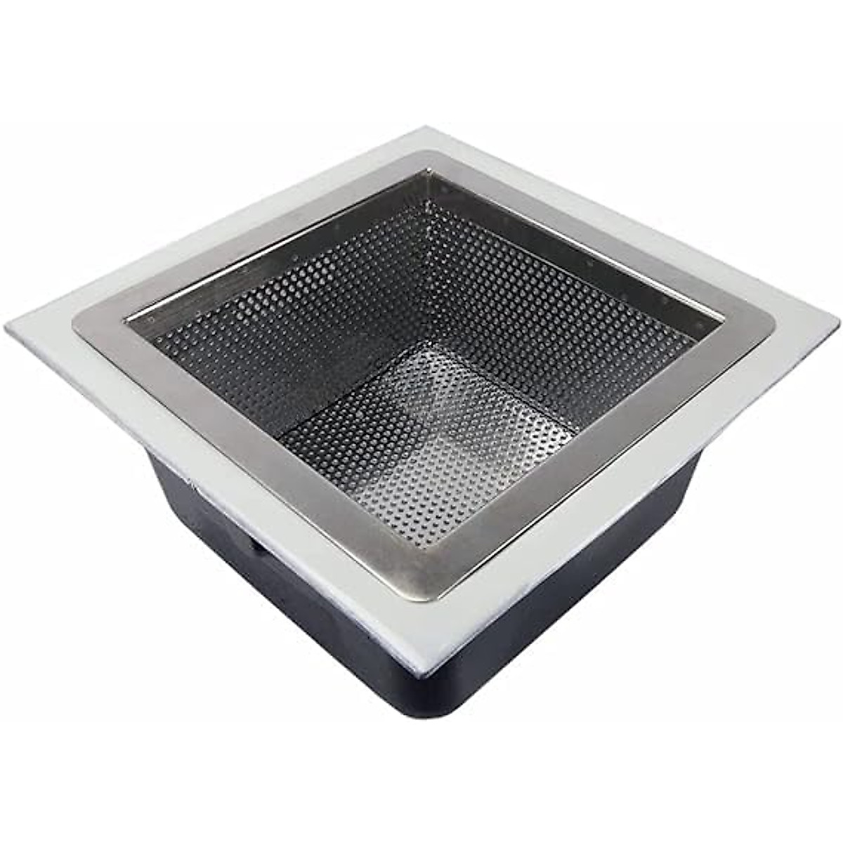 Express KitchQuip Commercial Flood Drain Strainer (Stainless Steel, 10" x 10" x 5")