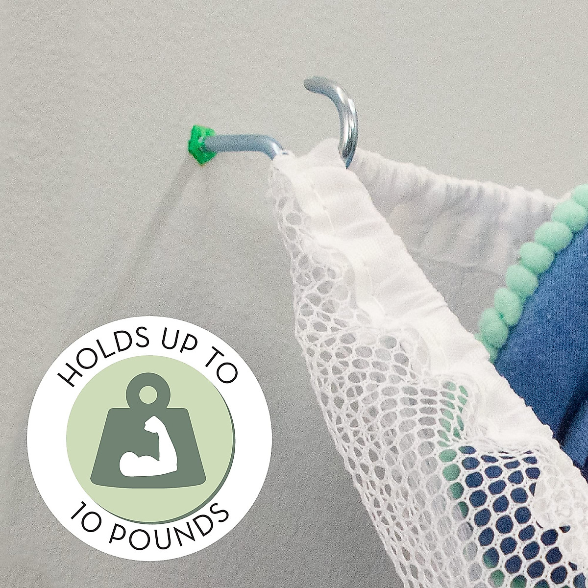 S&T INC. Stuffed Animal Net or Hammock, Mesh Hanging Stuffed Animal Storage Net, Hardware Included, White, Stretches up to 55 Inches, 2 Pack