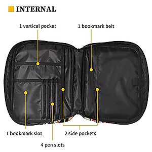 Suhoaziia Bible Case, Mushroom Bible Cover with Handle and Zipper Pocket, Bible Books, Church Tote Bag for Girls Boys