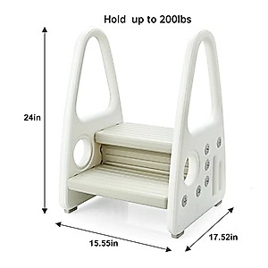 PandaEar Kids Adjustable Step Stool with Handles and Non-Slip Steps for Toddler Toilet, Foot Stool for Children Potty Training Bathroom